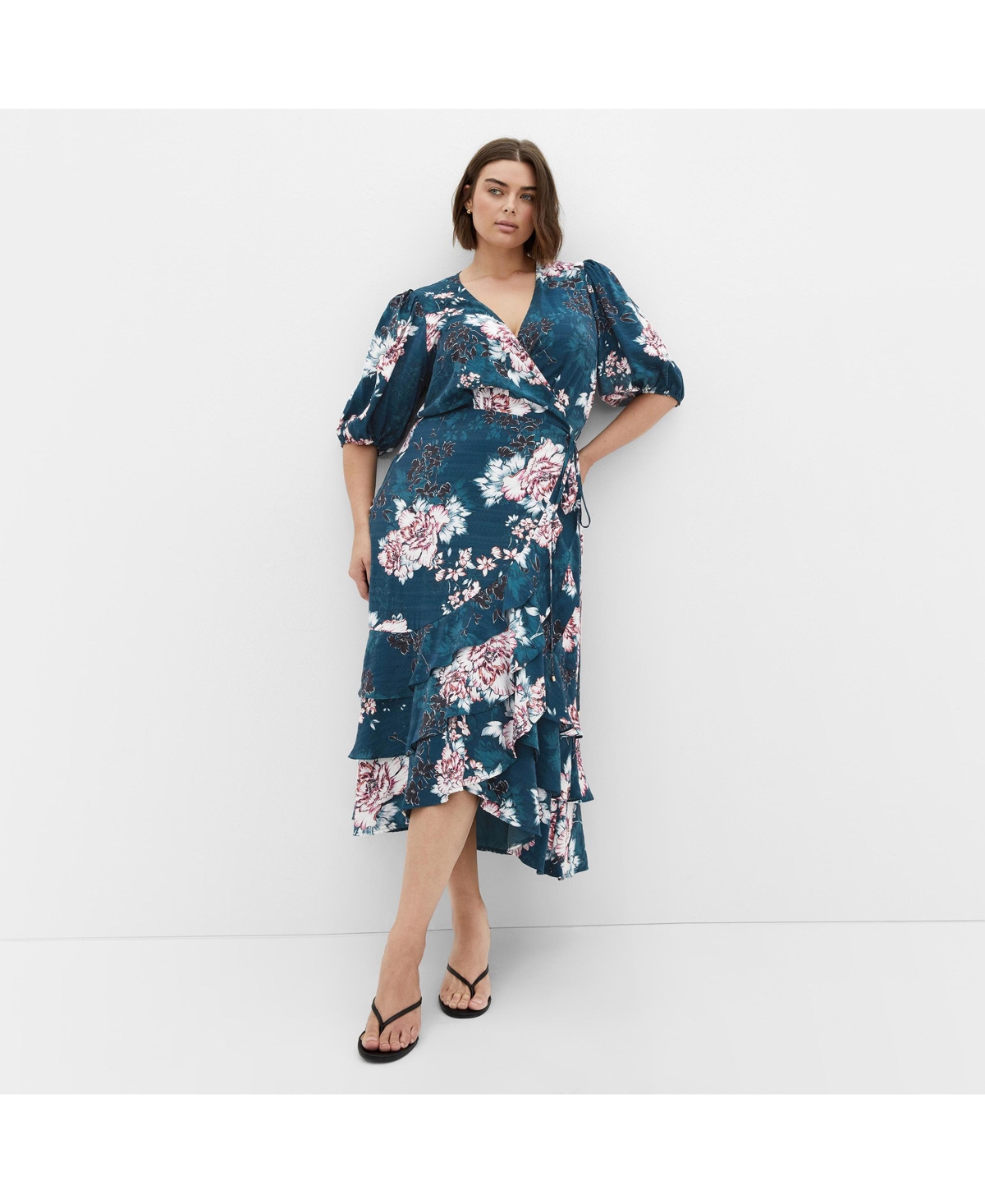 Click here for City Chic Plus Size Bea Floral Dress - Jade blosso... prices