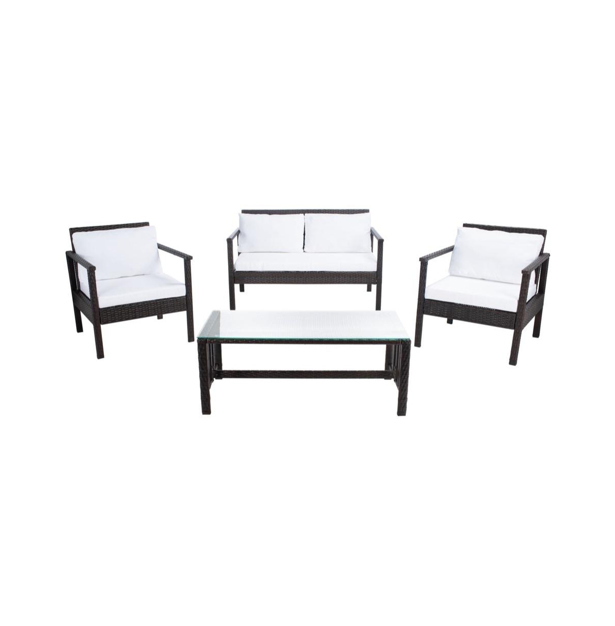 Click here for Garnen 4PC Living Set - Brown/white prices