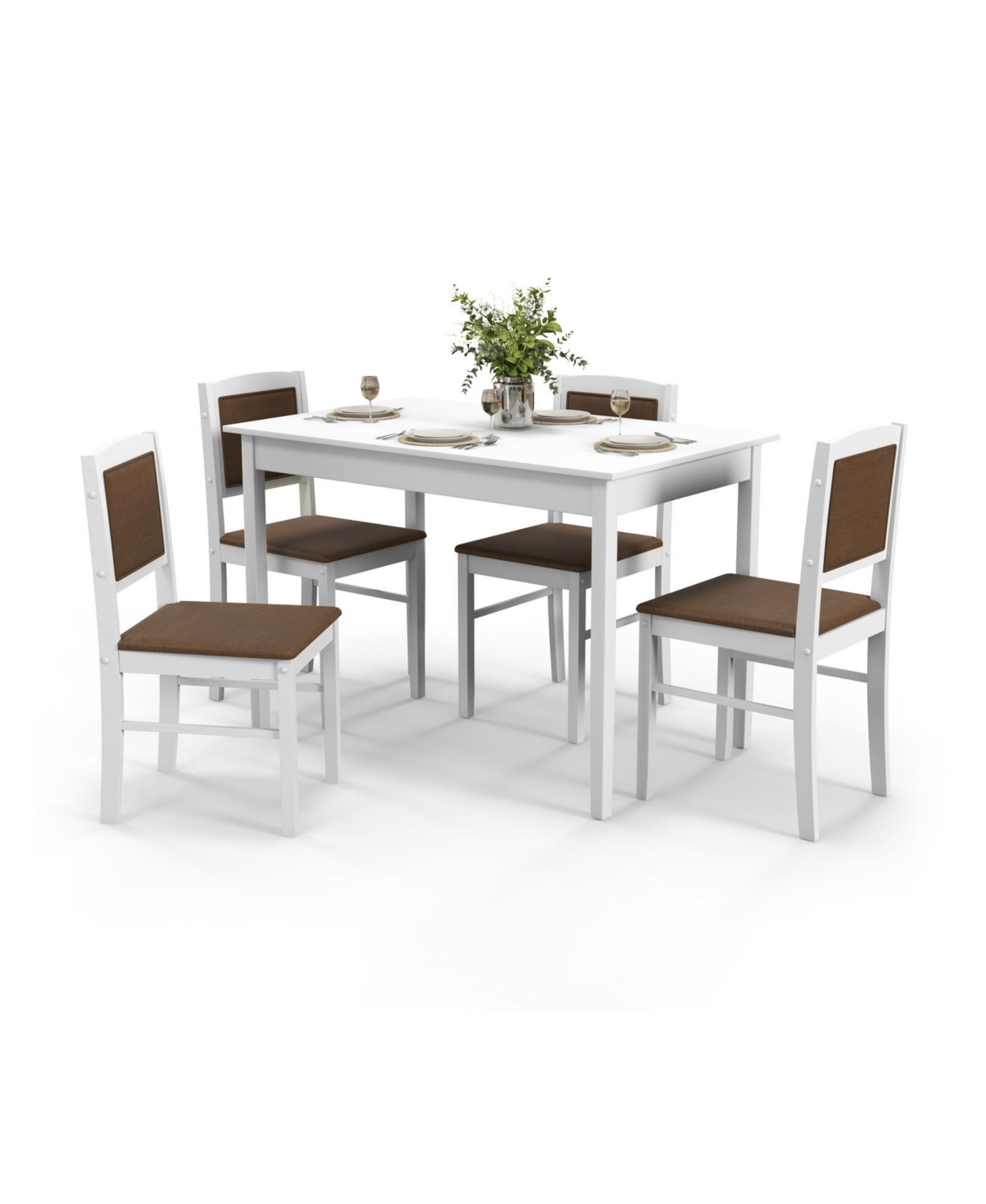 Click here for Slickblue 5-Piece Dining Table Set for 4 with Rubb... prices