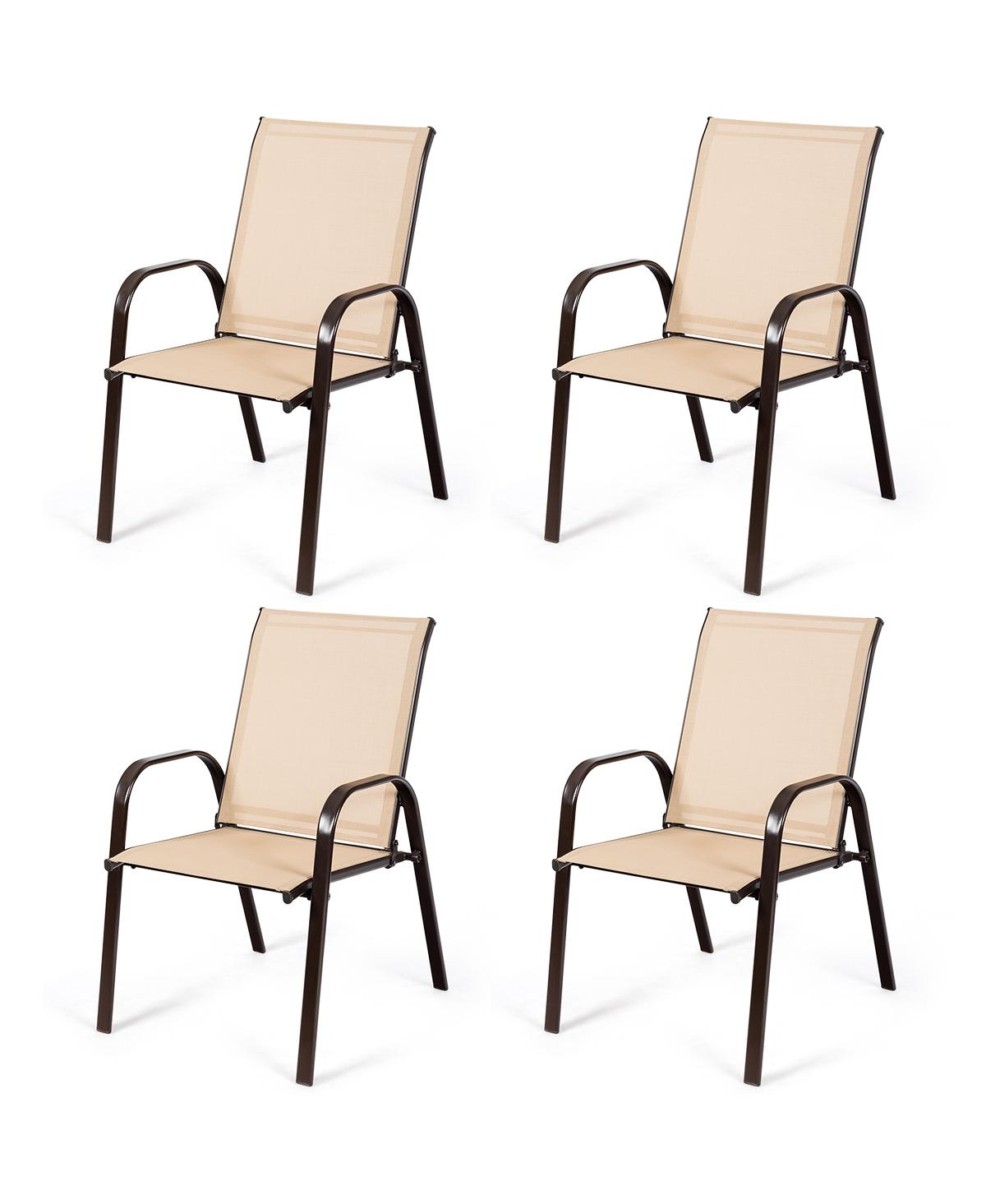 Click here for 4PCS Patio Chairs Dining Chair Garden Deck Yard W/... prices