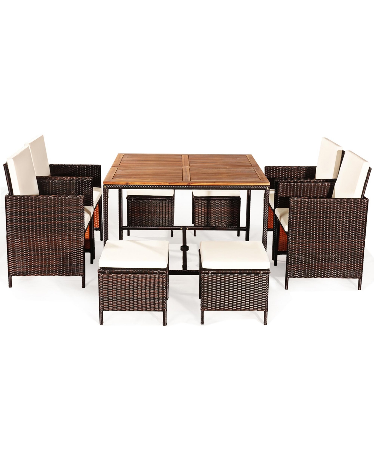 Click here for Gymax 9PCS Rattan Wicker Patio Dining Set Outdoor... prices