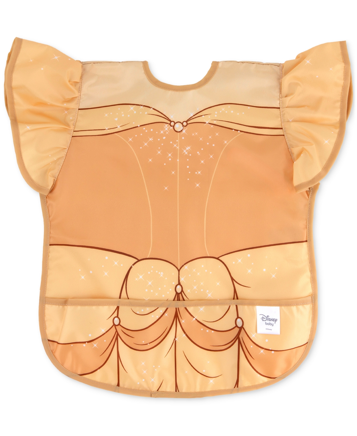 Click here for Bumkins Disney Belle Ruffle Apron Bib - Yellow prices