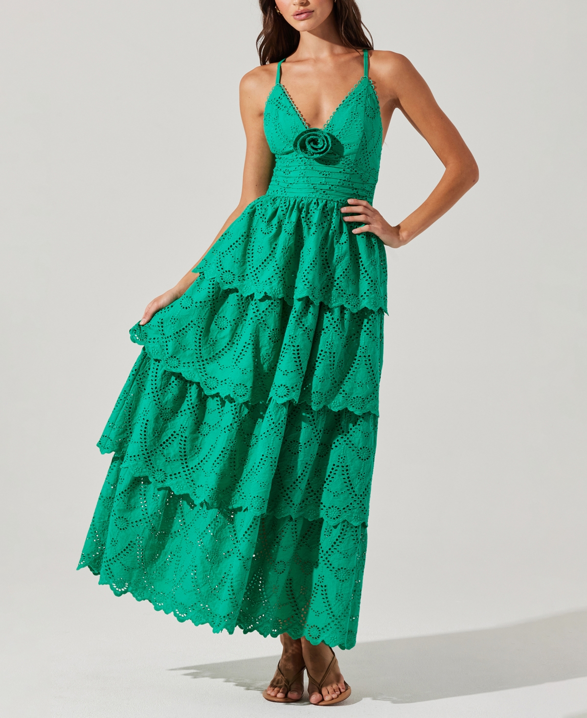 Click here for Astr the Label Womens Faeryn Cotton Maxi Dress - E... prices