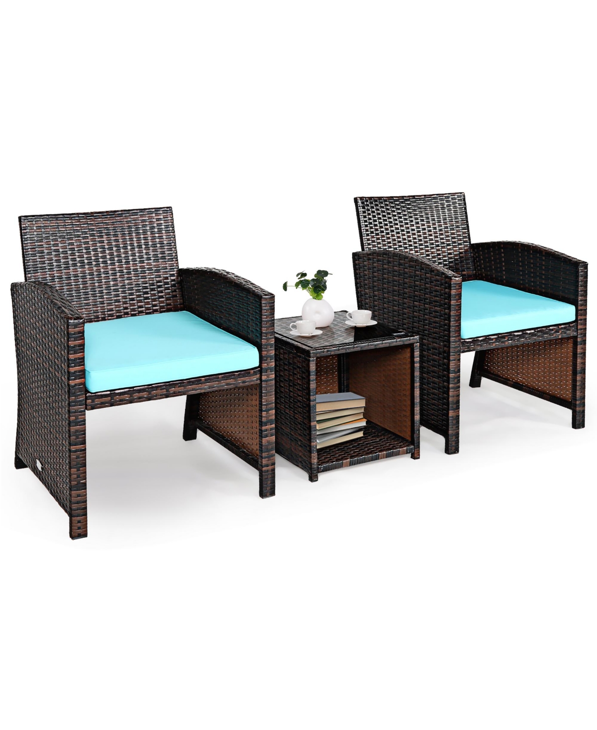 Click here for 3PCS Patio Rattan Wicker Furniture Cushion Sofa Co... prices