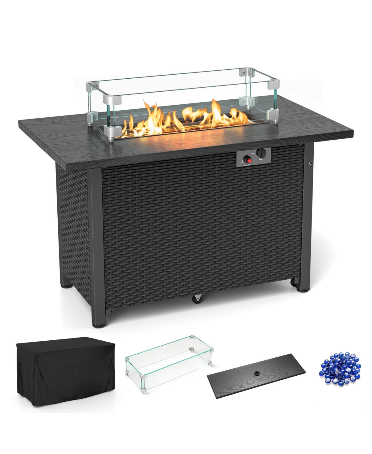 Click here for 50000 Btu ropane Gas Fire Pit Table with Wind Guar... prices