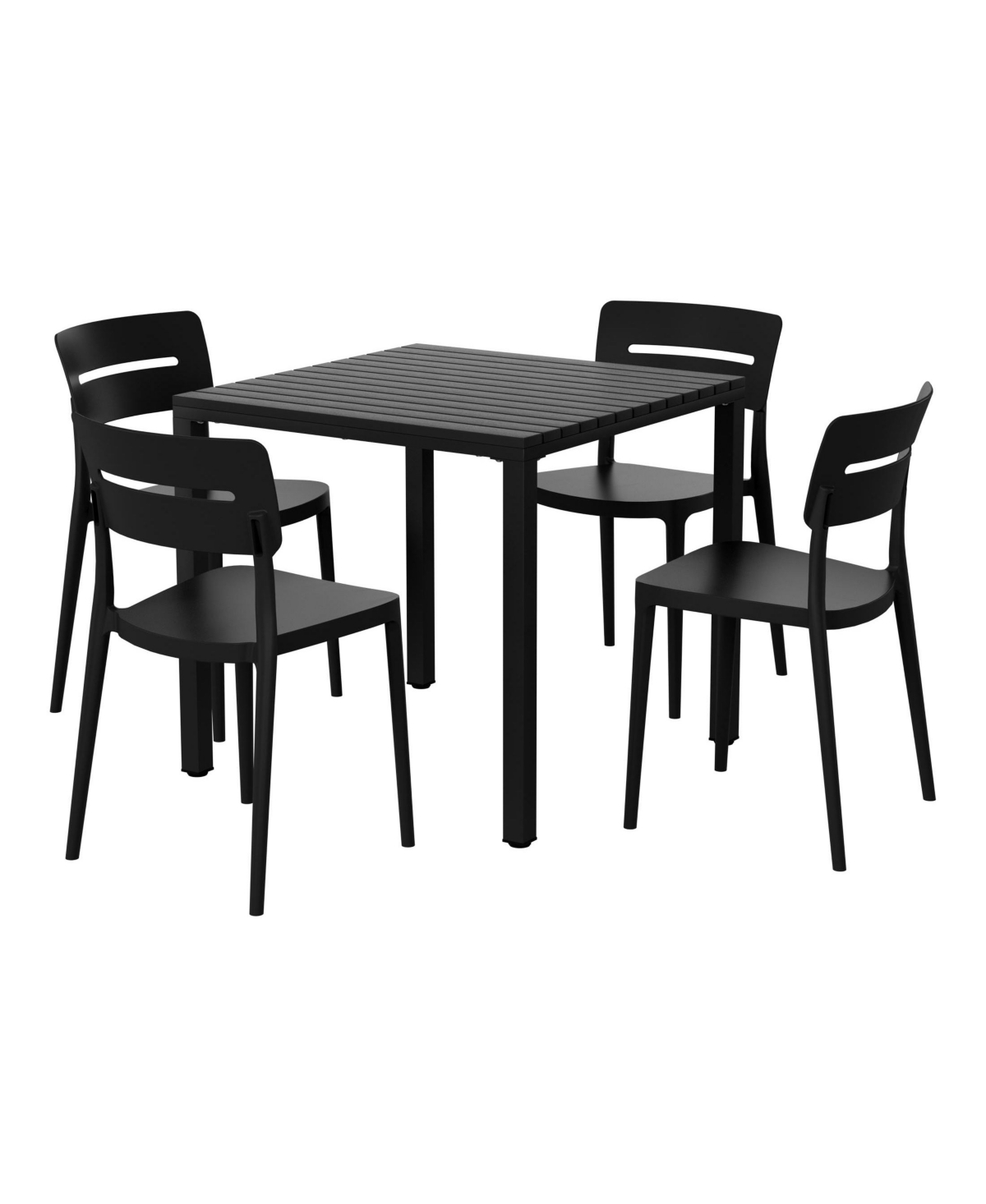 Click here for 5-Piece Outdoor Metal Frame Dining Table Patio Set... prices