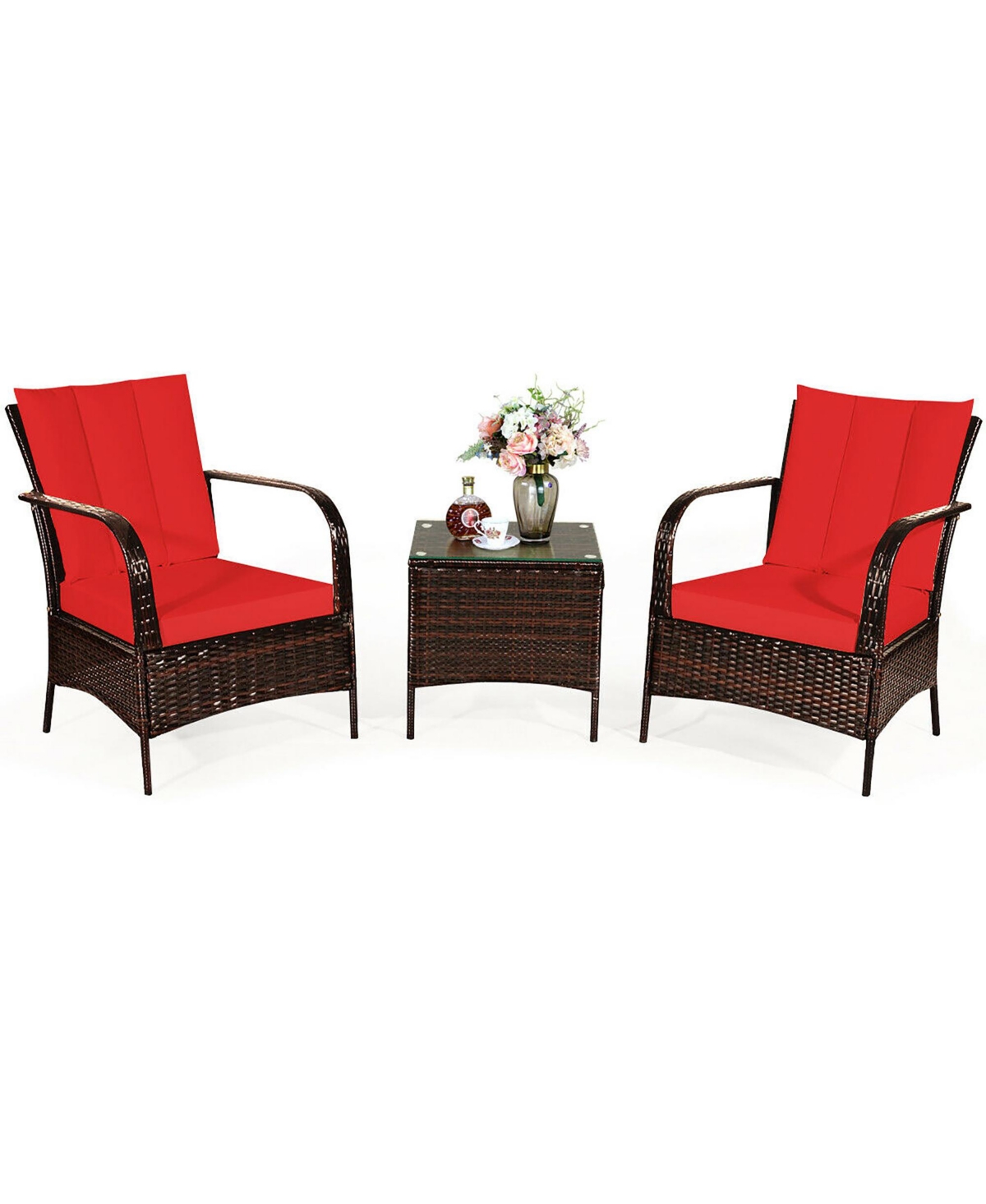 Click here for 3 Pcs Patio Rattan Furniture Set Coffee Table & 2... prices