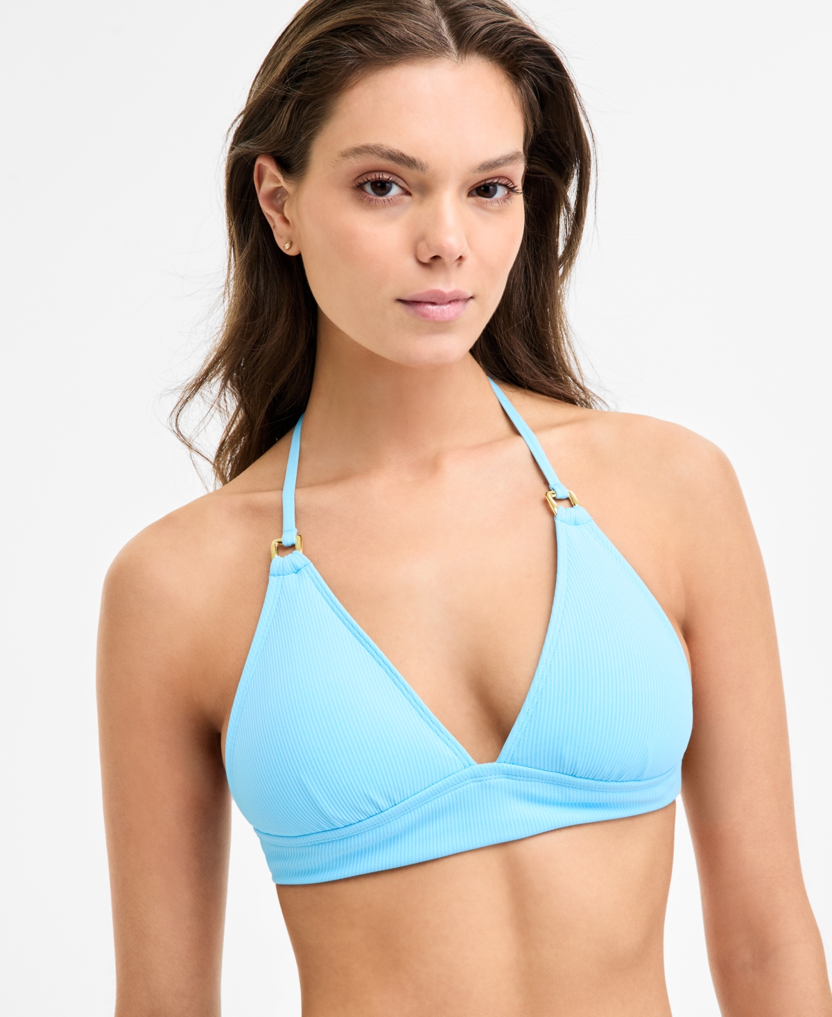 Click here for Becca Womens Modern Edge Textured Rib Halter Bikin... prices