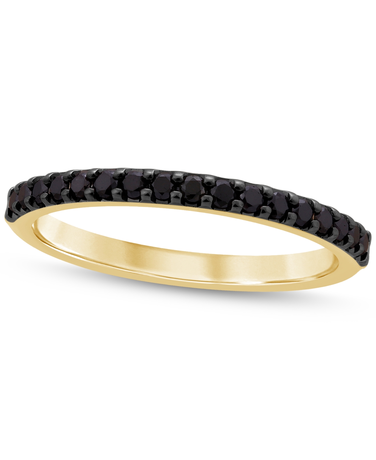 Click here for Black Diamond Band Ring (1/4 ct. t.w.) in 14k Yell... prices