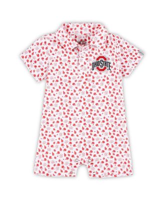 Garb Baby Boys and Girls White Ohio State Buckeyes Earnest Polo Romper ...