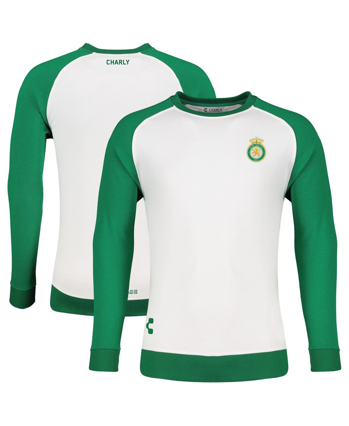 Click here for Charly Mens White Club Leon Raglan Pullover Sweats... prices