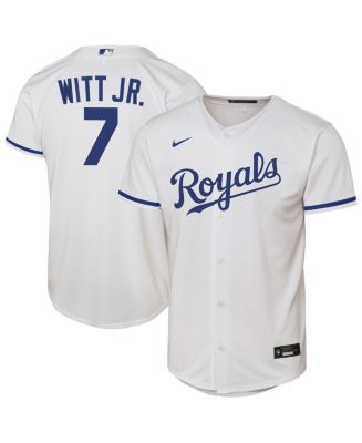 Nike Big Boys and Girls Bobby Witt Jr. White Kansas City Royals Home ...
