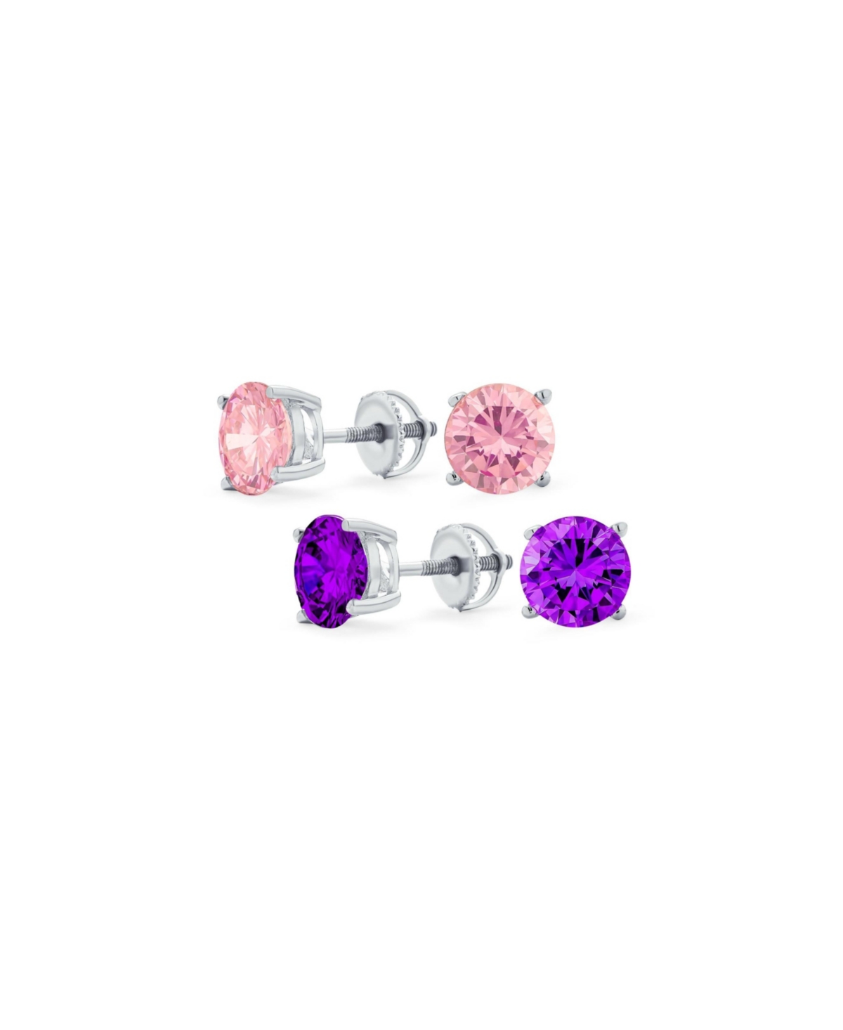Click here for Bling Jewelry Set of 2 Round Cz Stud Earrings Rose... prices