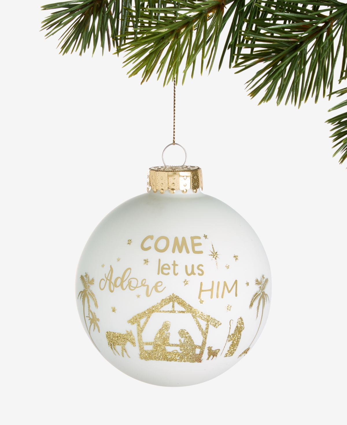 Click here for Holiday Lane Blessed White And Gold Nativity Ball... prices