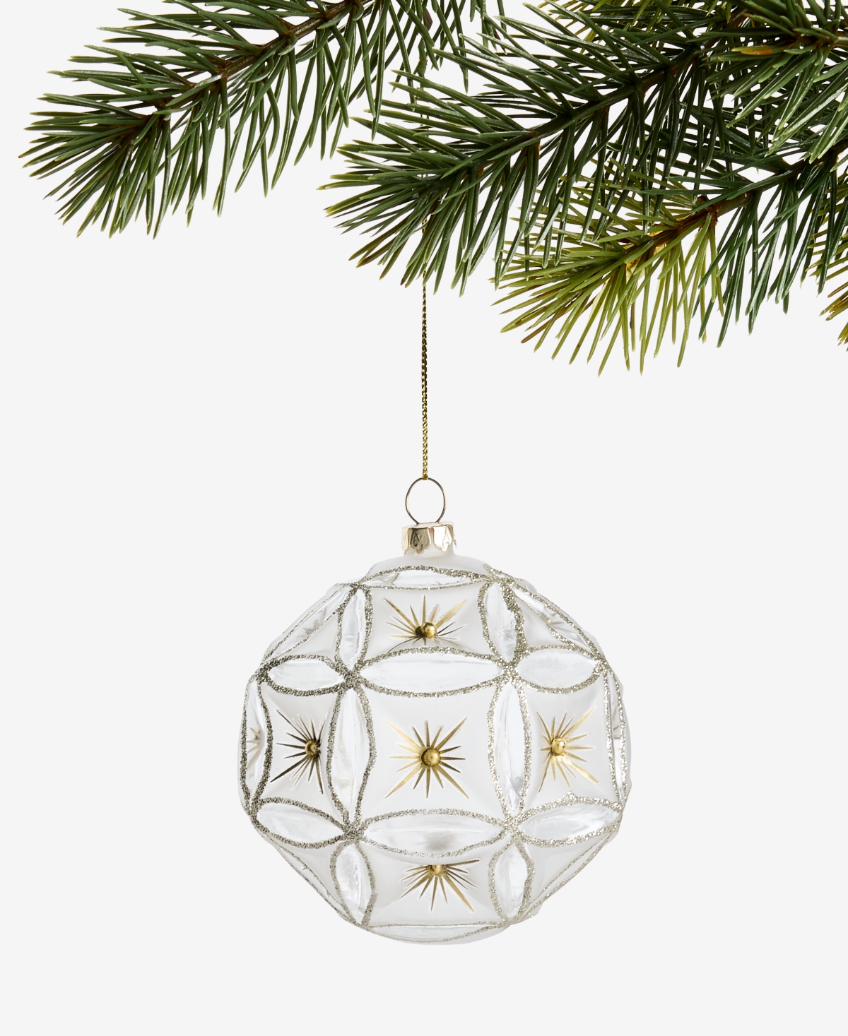 Click here for Holiday Lane Gilded Glamour Gold Molded Glass Ball... prices