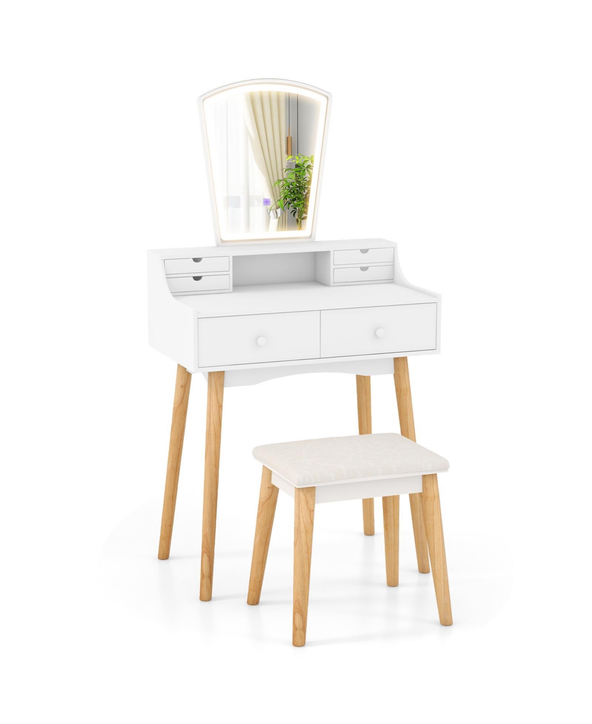 Click here for Vanity Desk with 3-Color Led Mirror – Adjus... prices