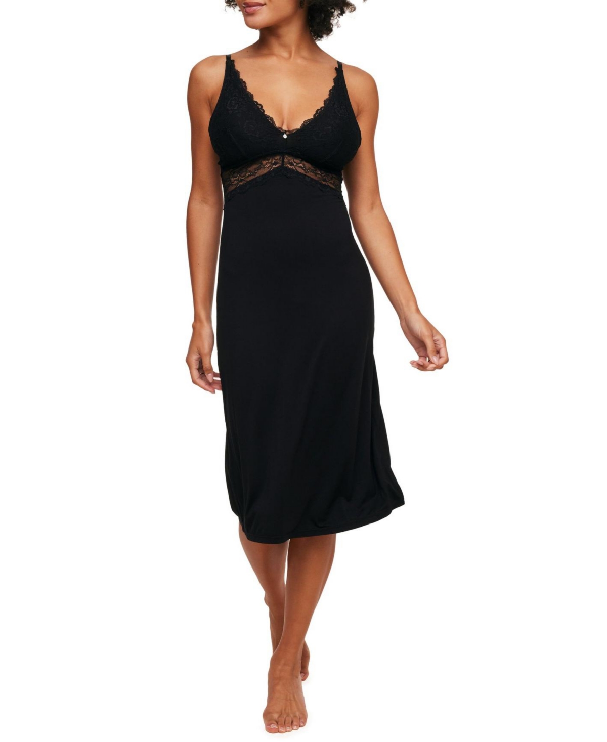 Click here for Adore Me Womens Tyler Midi Slip - Black prices
