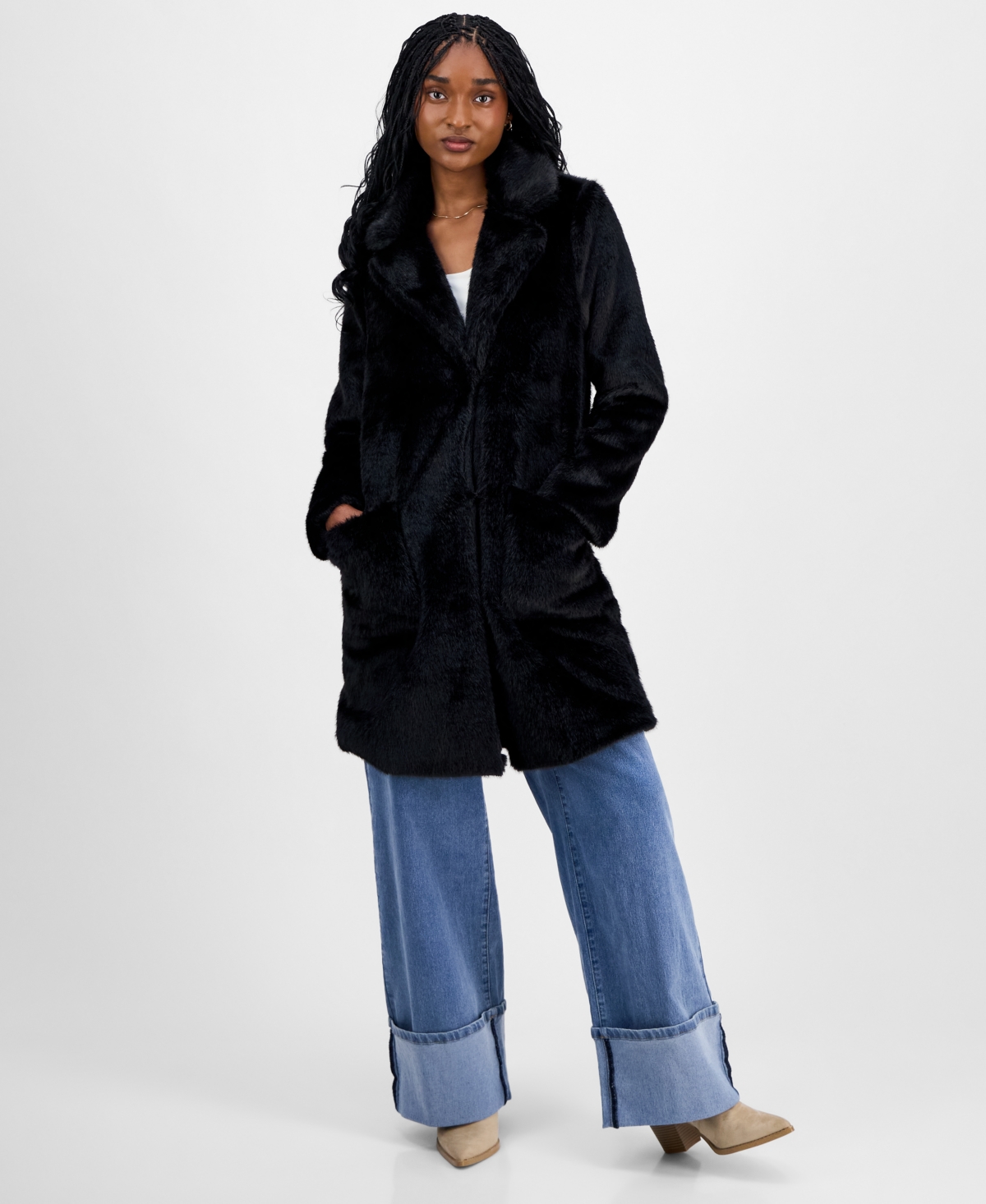 Click here for CoffeeShop Juniors Notched-Collar Faux-Fur Walker... prices