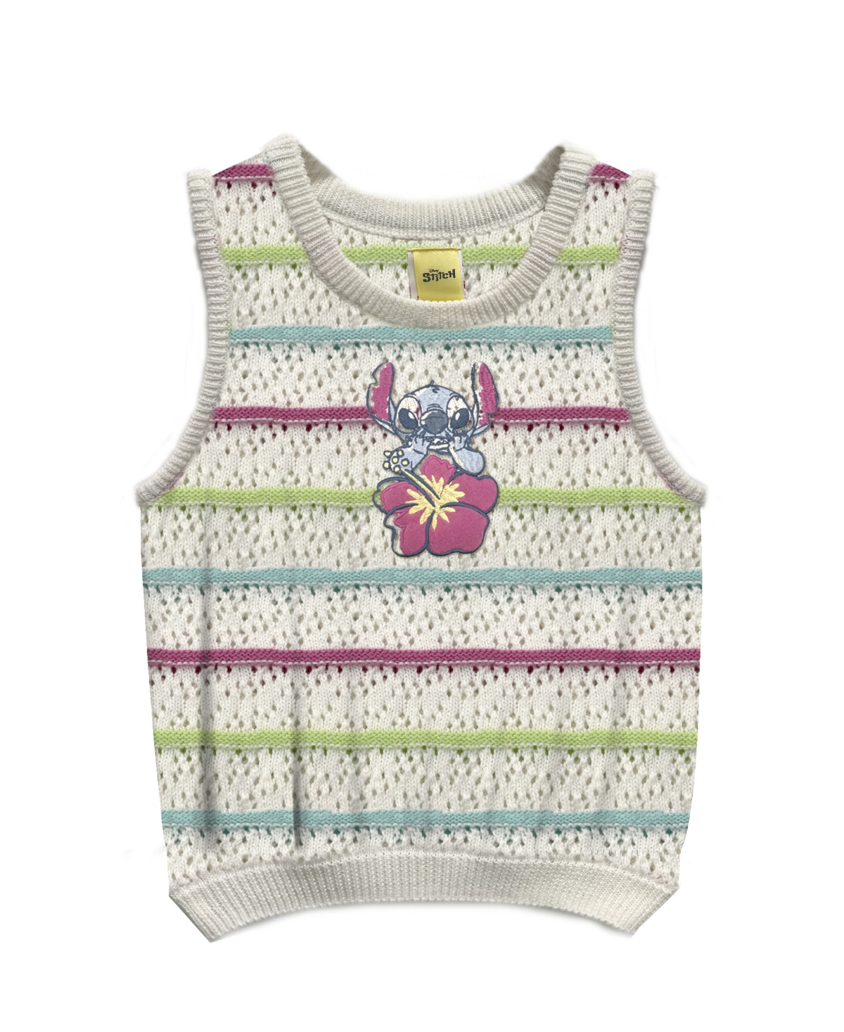 Click here for Disney Big Girls Stitch Embroidered Striped Croche... prices