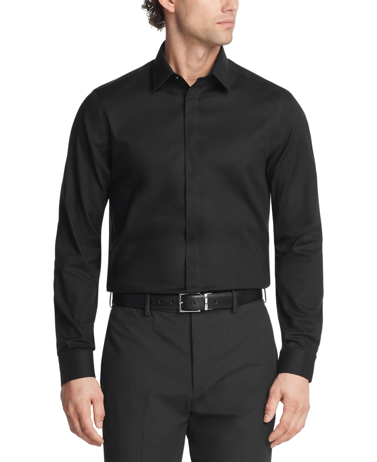 Click here for Calvin Klein Mens Slim-Fit Dress Shirt - BLACK prices