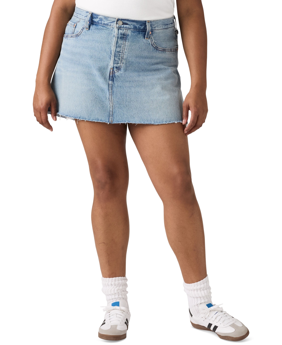 Click here for Levis Plus Size Cotton Iconic 501 Mid-Rise Denim S... prices