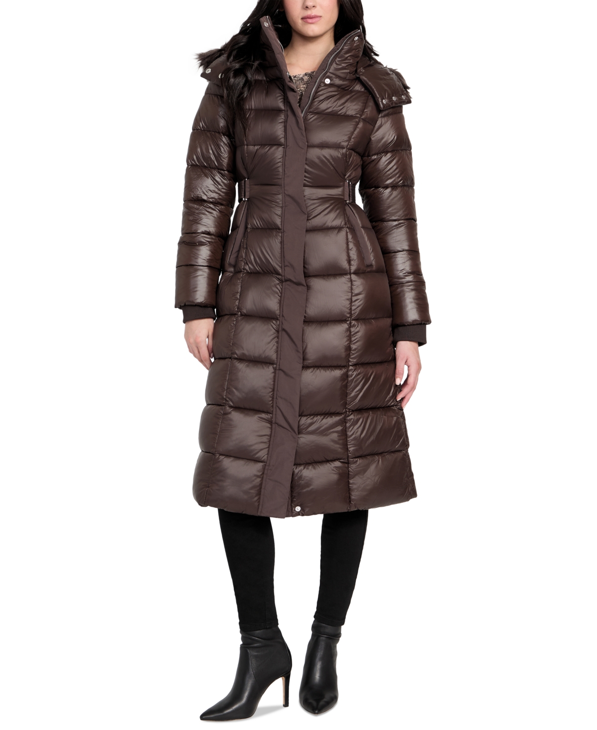 Click here for Guess Womens Faux-Fur Trim Hooded Maxi Puffer Coat... prices