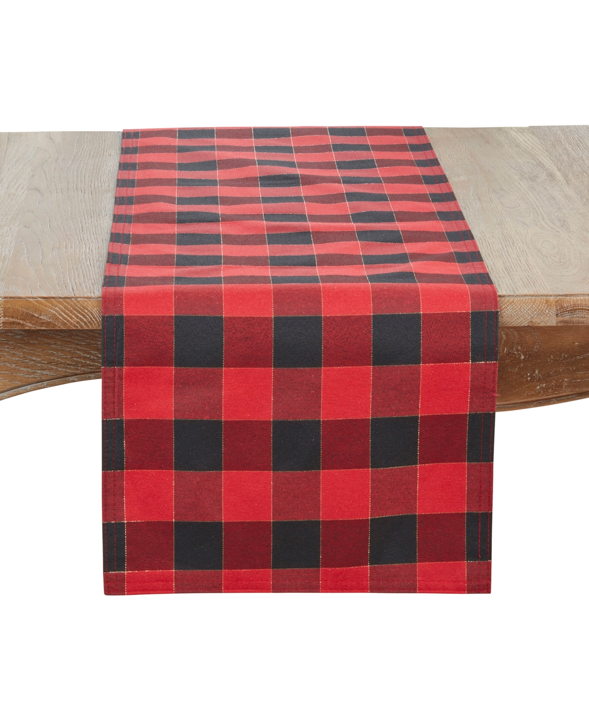 Click here for Saro Lifestyle Shimmer Stitch Plaid Table Runner... prices