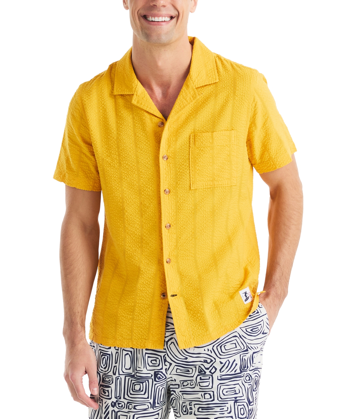 Click here for Beach Boys x Nautica Mens Seersucker Camp Short-Sl... prices