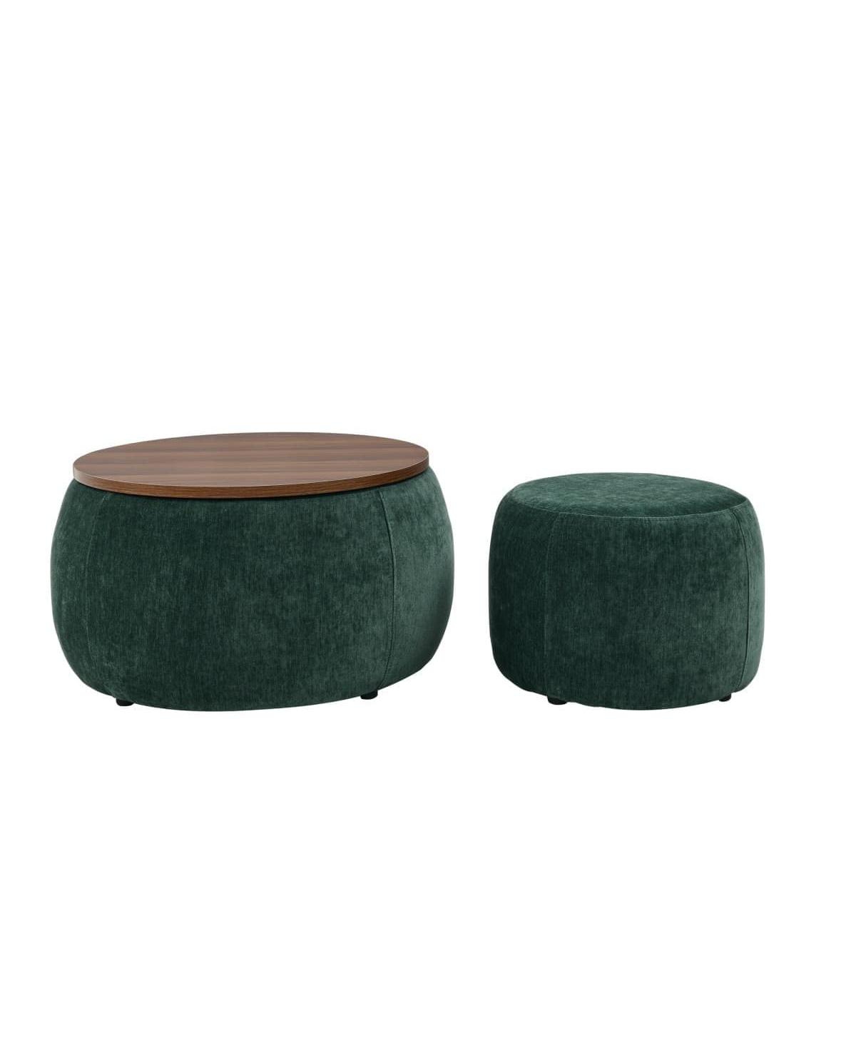 Click here for Multifunctional Round Ottoman Coffee Table with Wo... prices