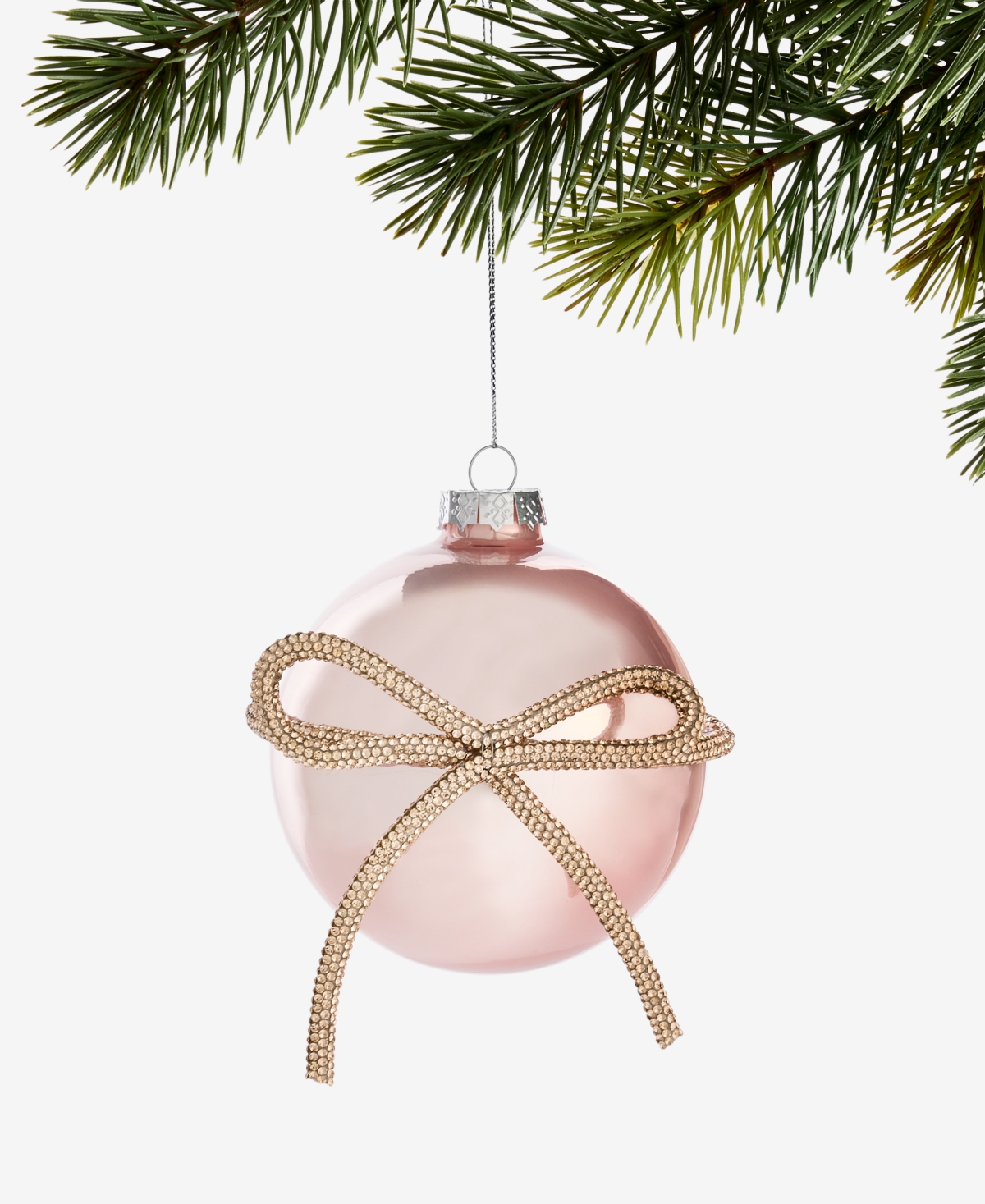 Click here for Holiday Lane Gilded Glamour Pink Gem Bow Ball Orna... prices