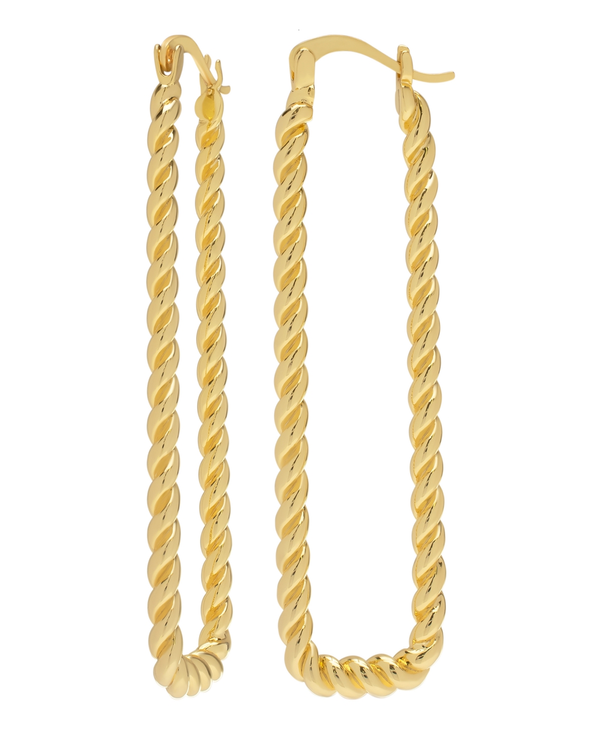 Click here for Macys Twist Rectangle 14K Gold Plate Earrings - Go... prices