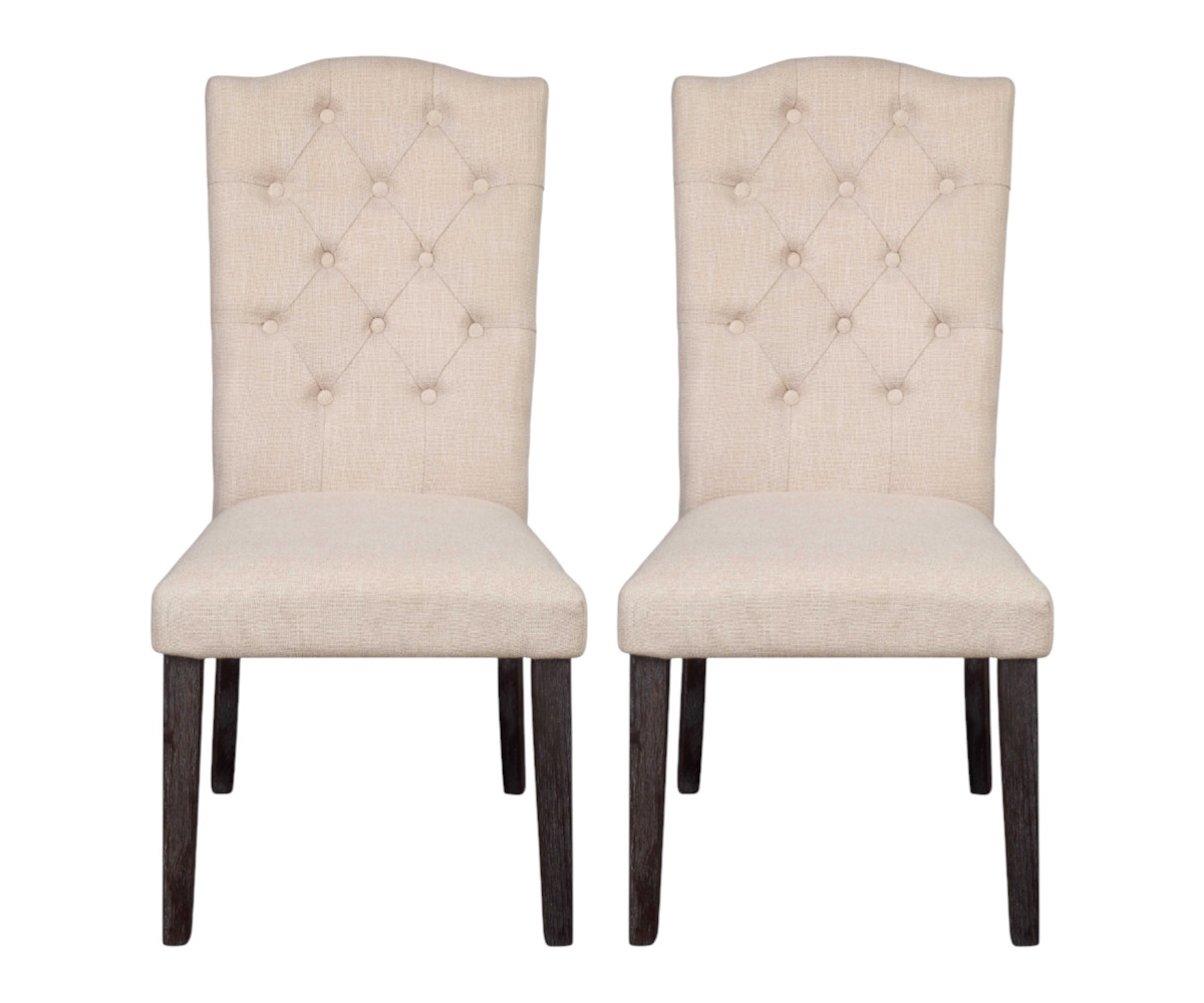 Click here for Set of Two Tufted Linen Upholstered Side Chairs fo... prices