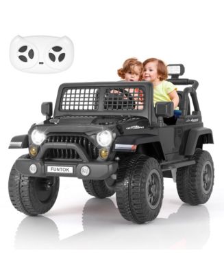Funtok 12V 7AH 2-Seater Black Ride-On Car for Kids with Remote Control ...