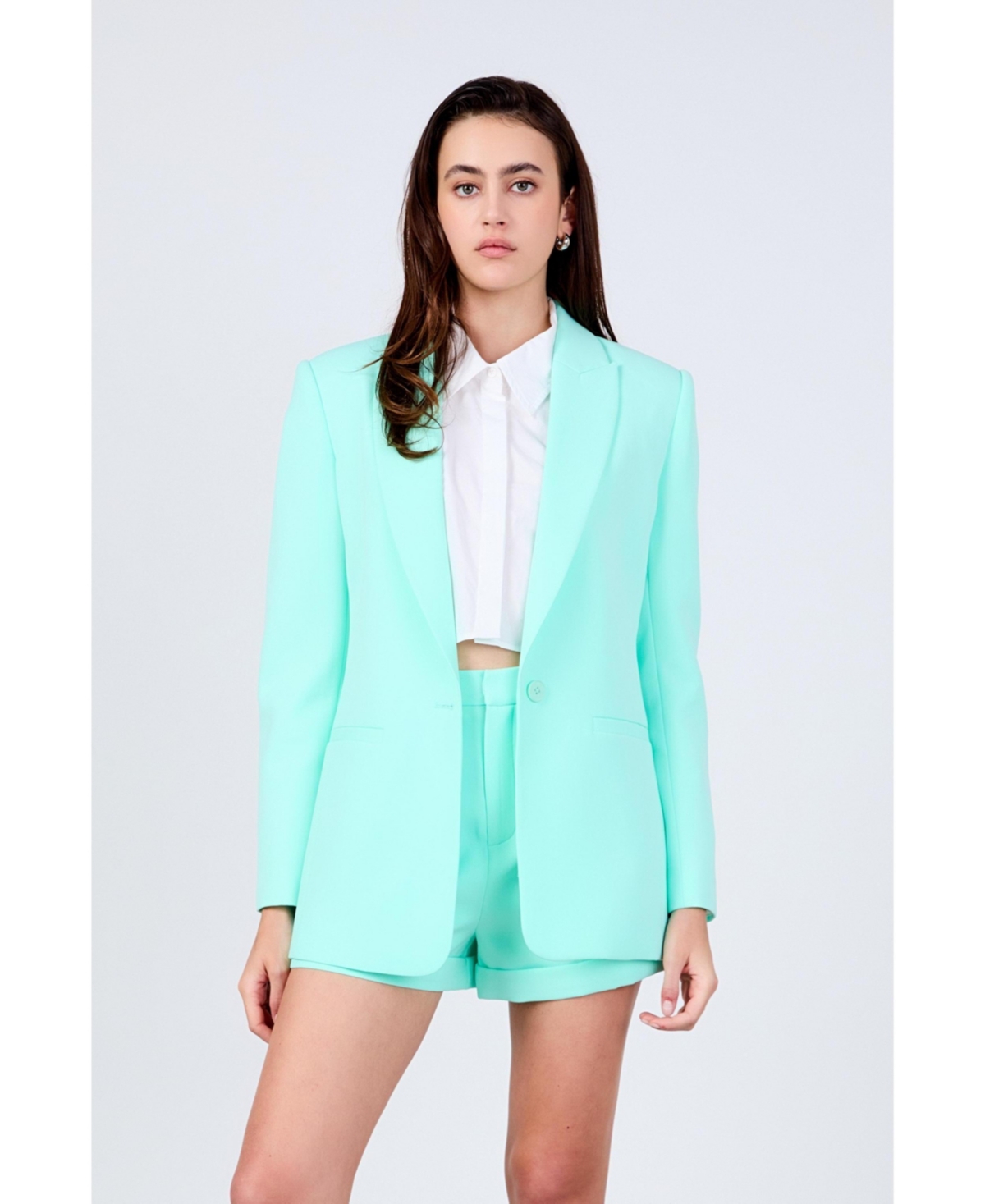 Click here for endless rose Womens Single-Breasted Blazer - Aqua prices