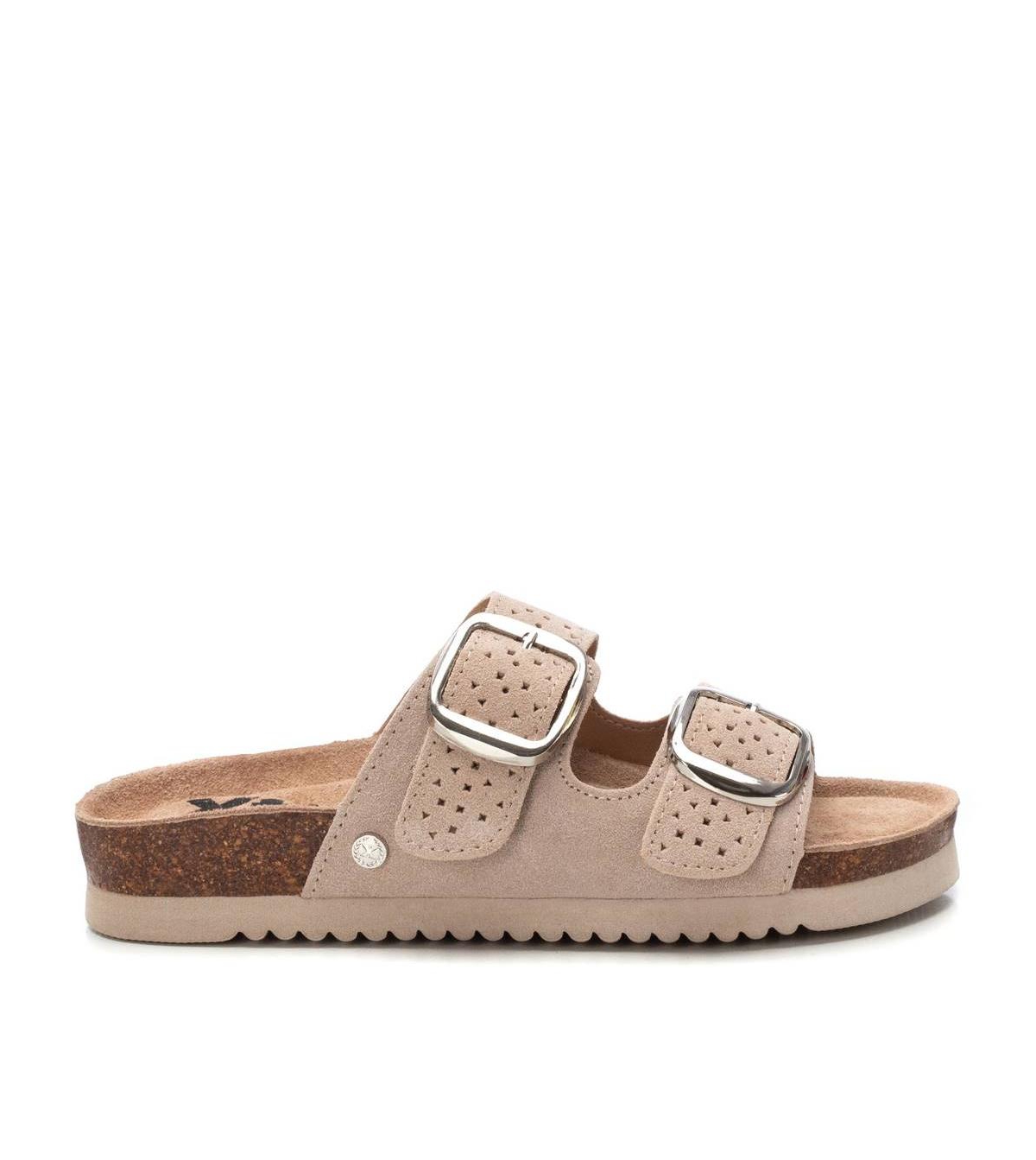 Click here for Womens Suede Slip on Sandals By Xti - Beige prices
