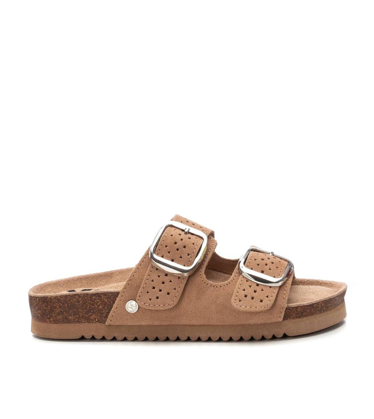 Click here for Womens Suede Slip on Sandals By Xti - Camel prices