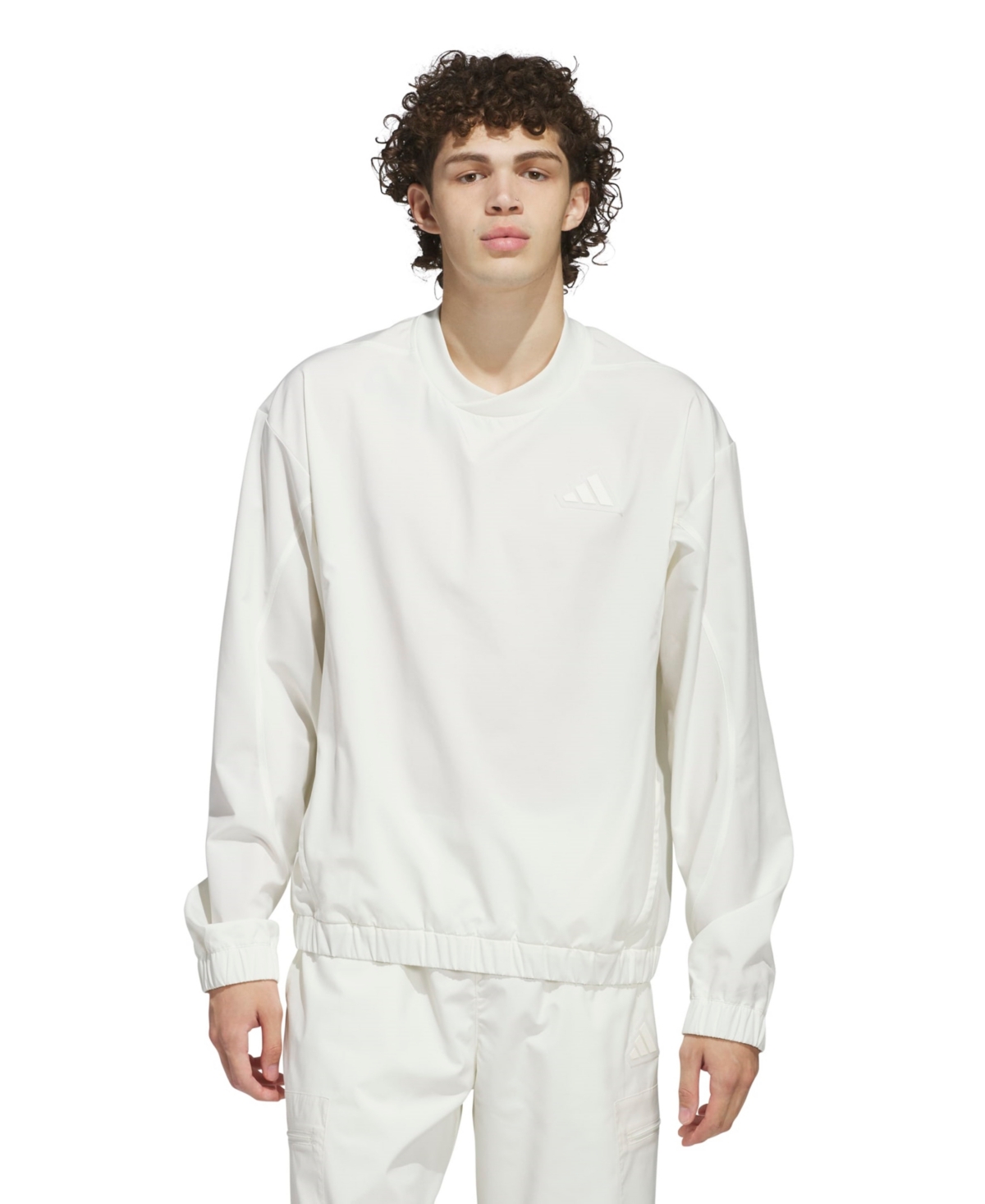 Click here for adidas Mens Woven Crew Neck Sweatshirt - Off white prices