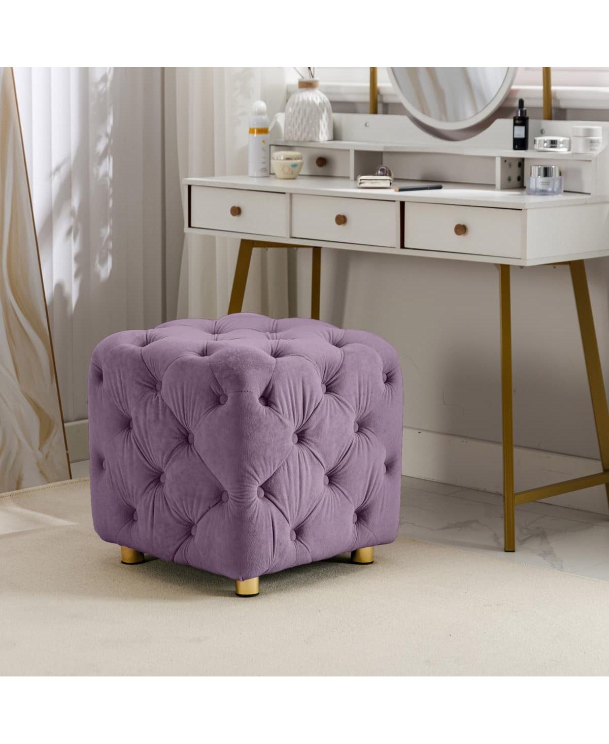 Click here for Velvet Upholstered Cube Ottoman with Tufted Design... prices