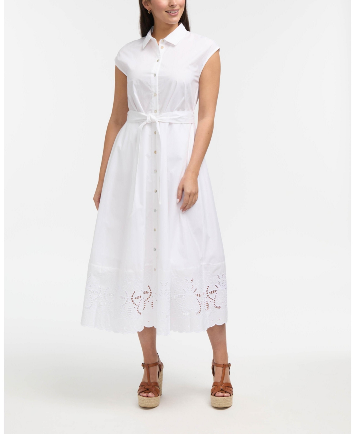 Click here for Ellen Tracy Womens Embroidered Belted Maxi Dress -... prices