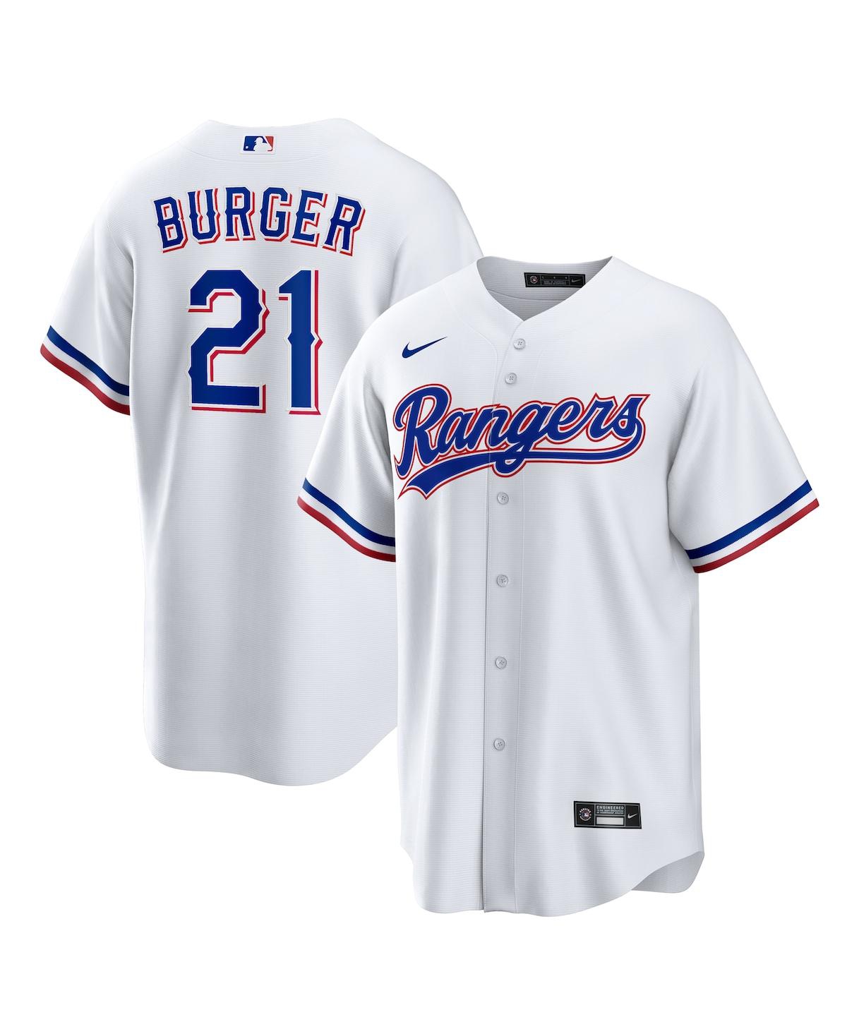 Click here for Nike Mens Jake Burger White Texas Rangers Home Rep... prices