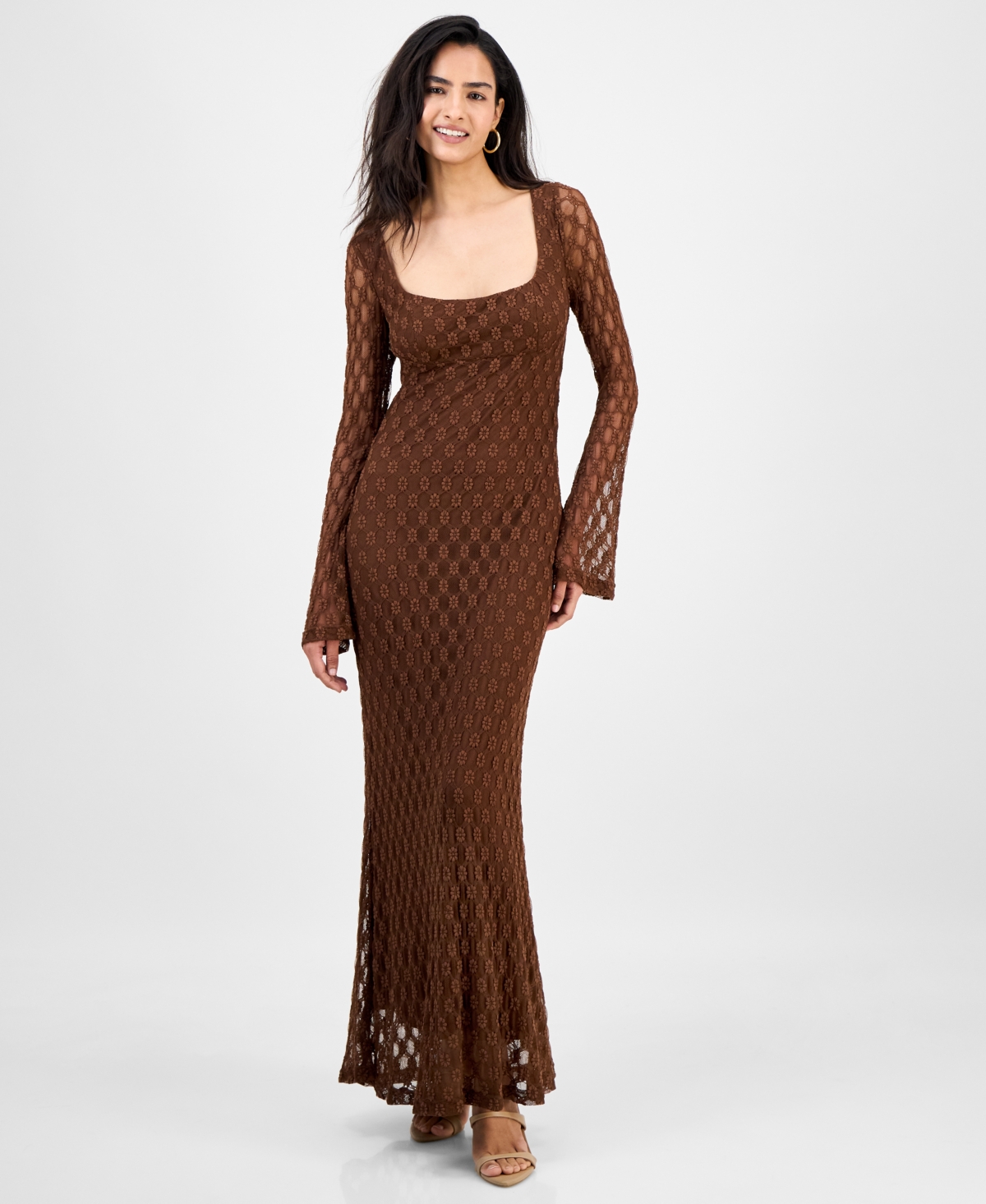 Click here for Bardot Womens Evannia Bell-Sleeve Lace Dress - Cho... prices