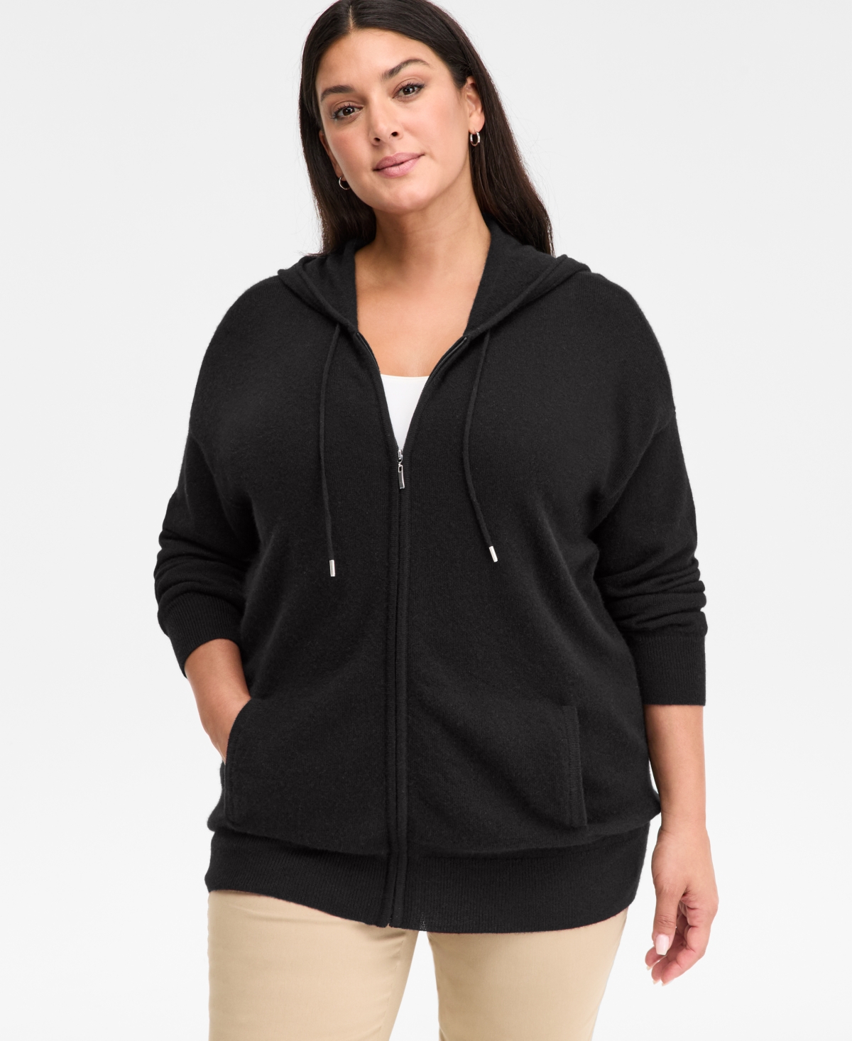 Click here for Charter Club Plus Size 100 Cashmere Zip-Up Hoodie... prices