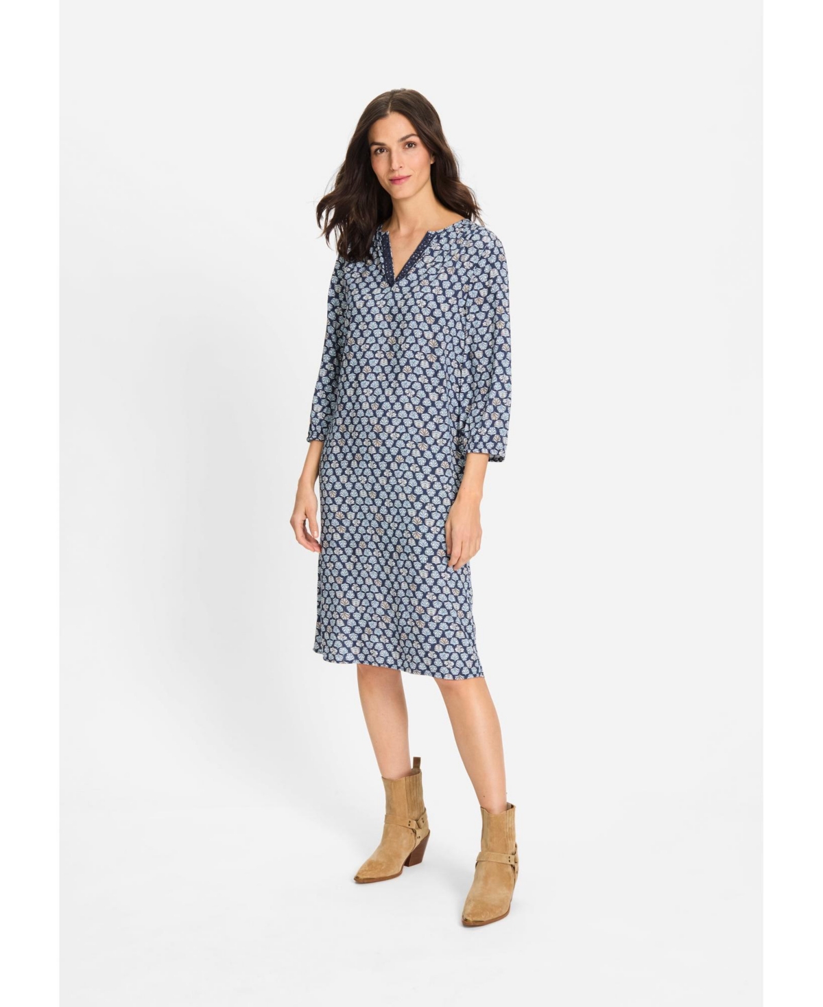 Click here for Olsen Womens Printed Dress - Indigo denim prices