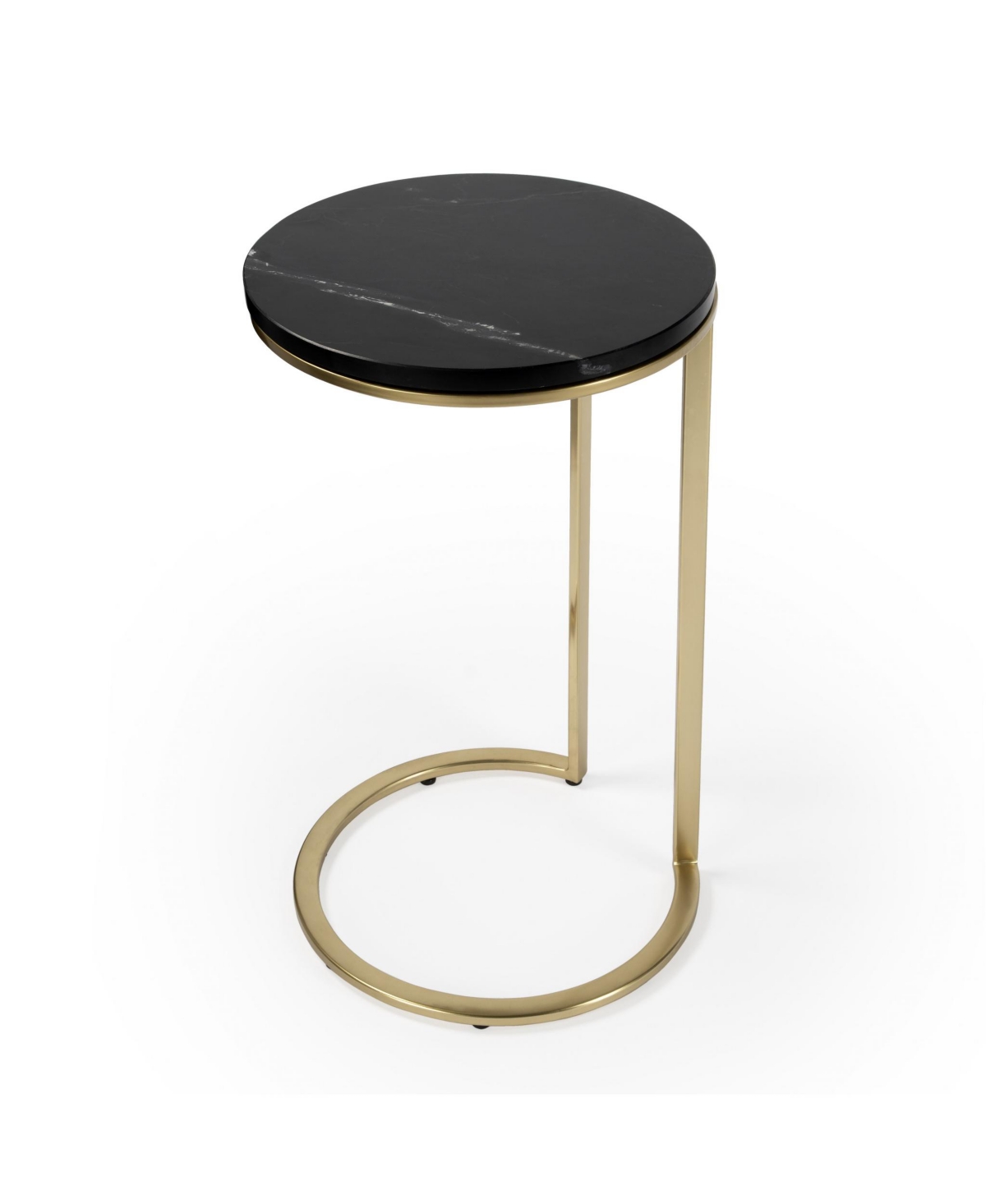 Click here for Contemporary Round Marble End Table with Sleek Des... prices