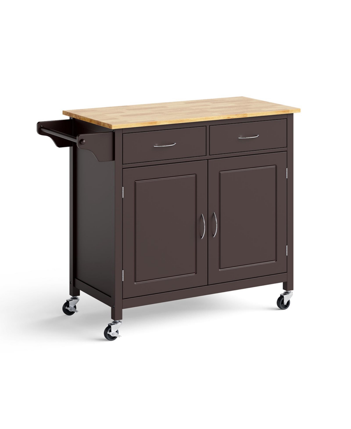 Click here for Modern Rolling Kitchen Cart Island with Wood Count... prices