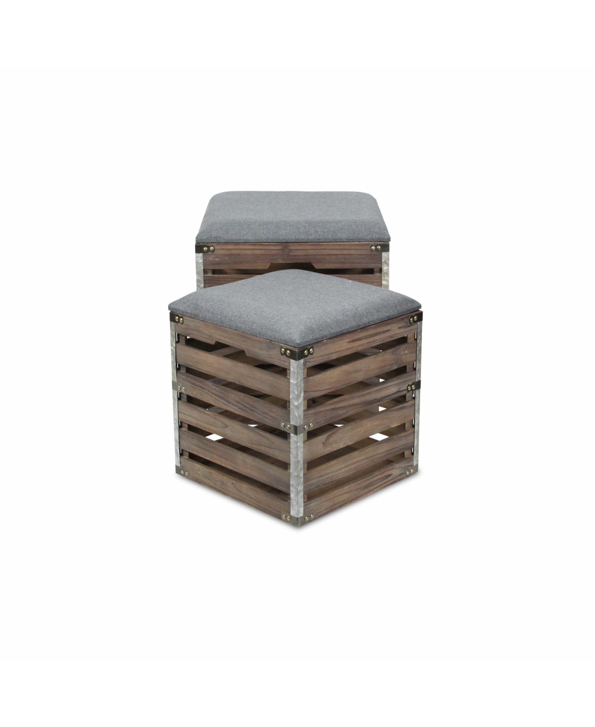 Click here for Set Of 2 Square Stor - Grey prices