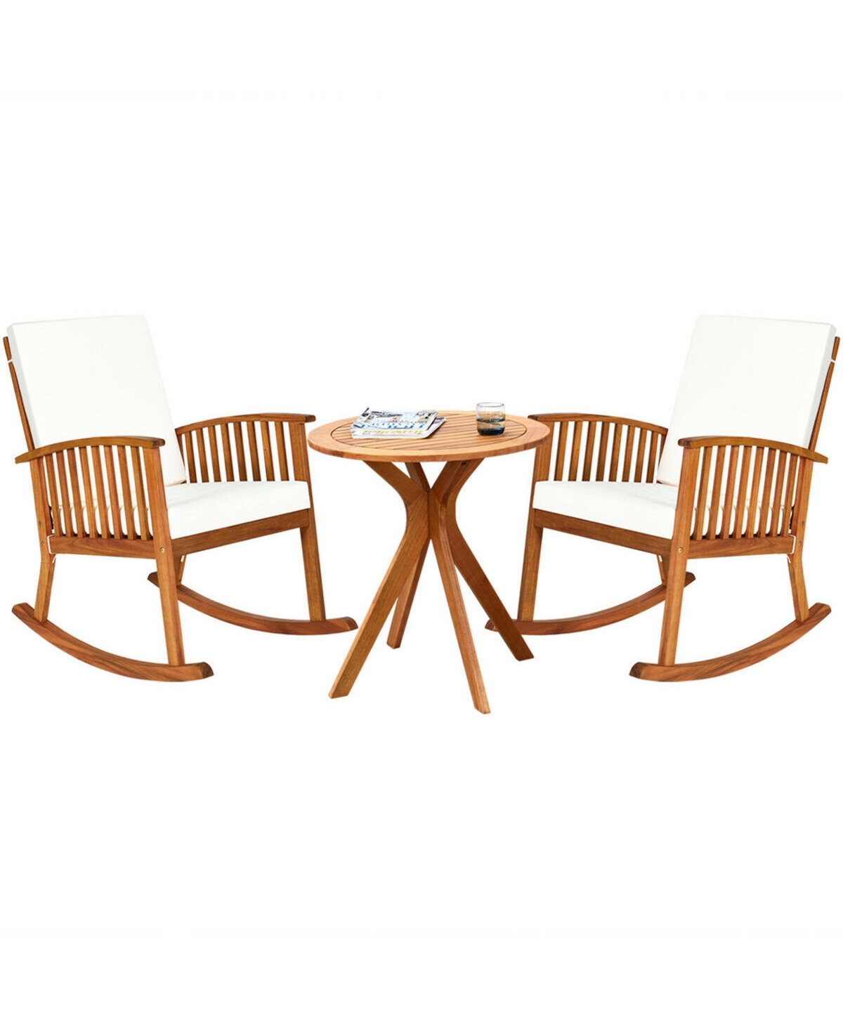 Click here for Gymax 3PCS Patio Rocking Chair Set Round Table Sol... prices