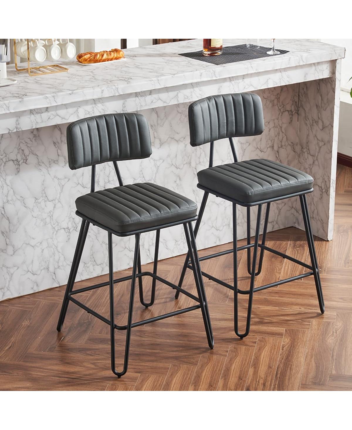 Click here for Bar Stools Set of 2 Counter Height Chairs with Bac... prices