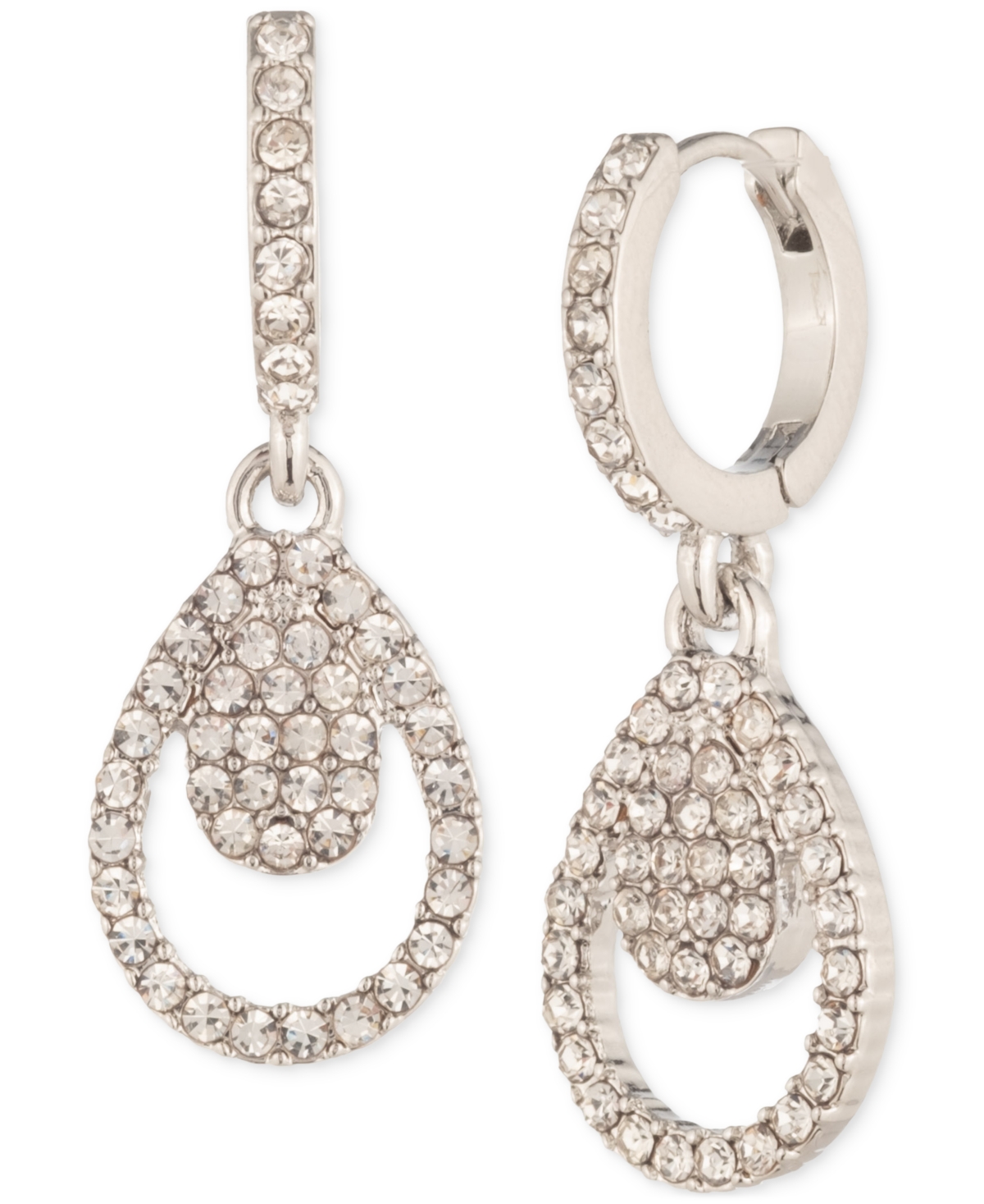 Click here for Givenchy Pave Crystal Pear-Shape Charm Hoop Earrin... prices