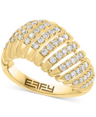 EFFY® Diamond Multi-Row Statement Ring (5/8 ct. t.w.) in 14k Yellow ...